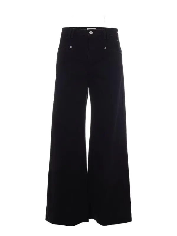 Isabel Marant Étoile High-rise Wide-leg Trousers - Faded Black