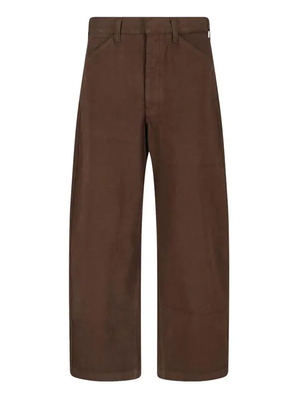LEMAIRE Wide-leg Cotton Twill Trousers - Brown