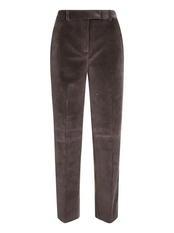 CIRCOLO 1901 Straight Fit Velvet Trousers - Marrone