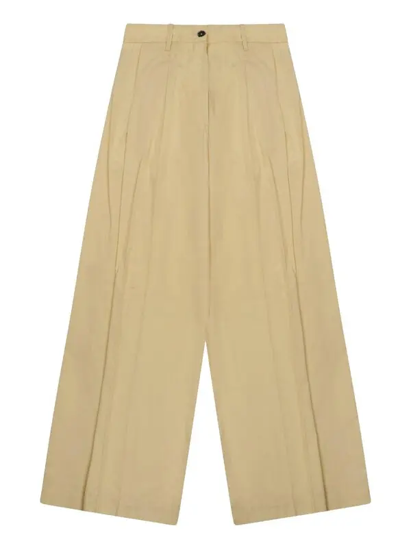 NINE:INTHE:MORNING Cotton Blend Tailored Trousers - Yellow