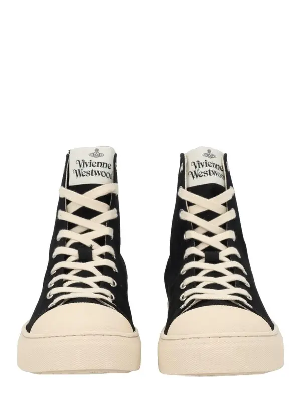VIVIENNE WESTWOOD High-top Canvas Lace-up Sneakers - Black