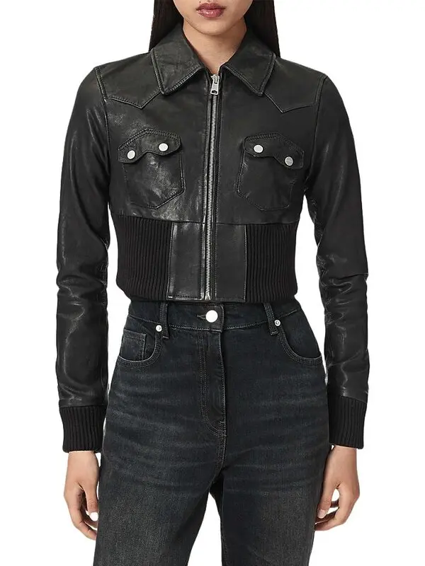 ALLSAINTS Lena Leather Jacket - Black