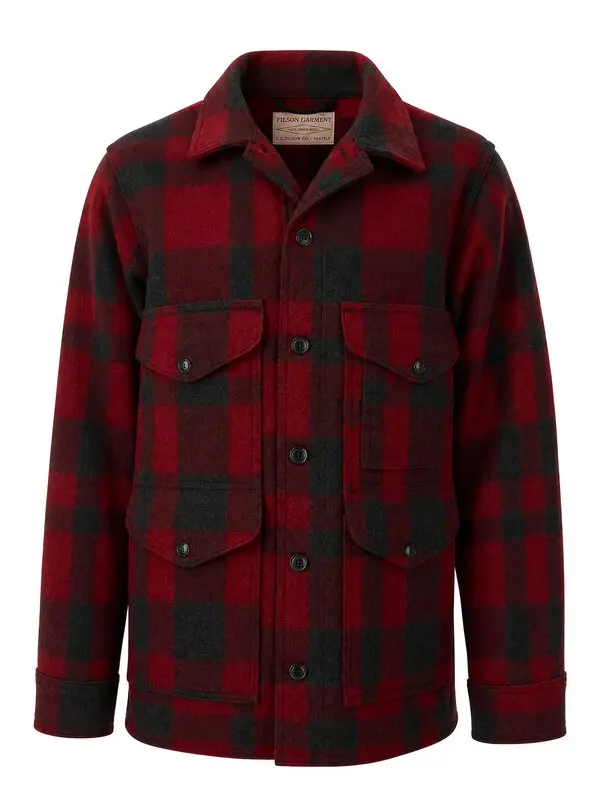Filson Mackinaw Wool Plaid Short Jacket - Red