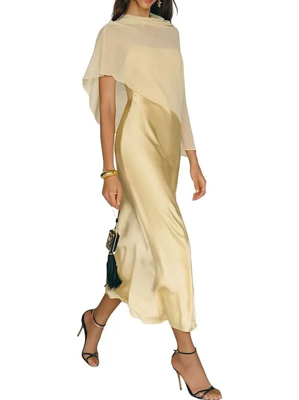 REFORMATION Lilibeth Silk Dress - Blonde