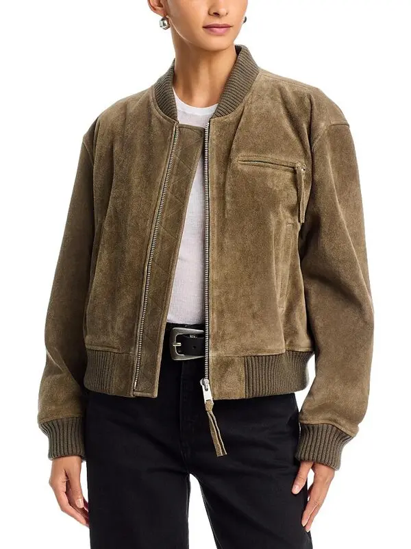 ARMA Gritty Suede Bomber Jacket - Soil