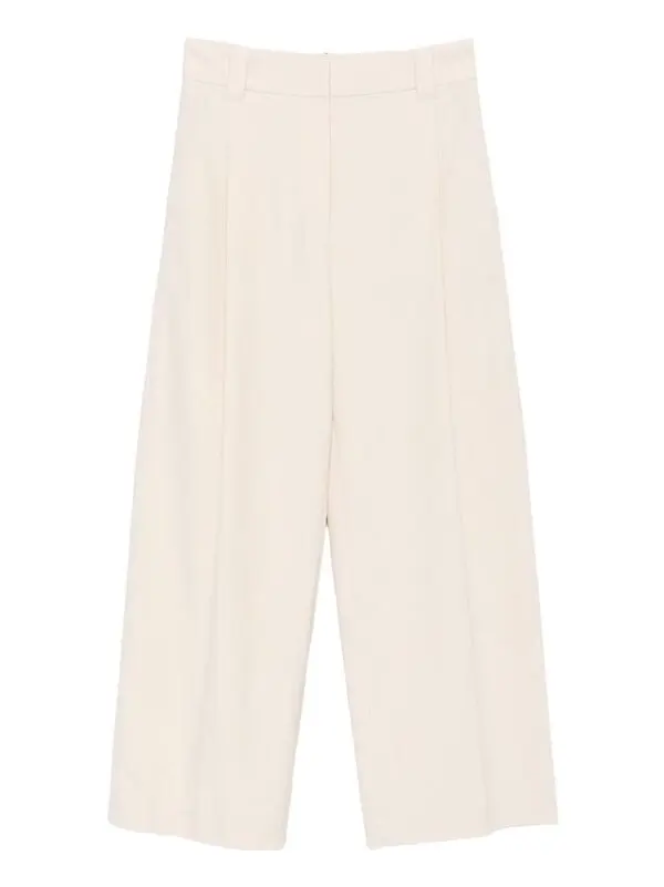 Brunello Cucinelli Cotton Wide-leg Trousers - White