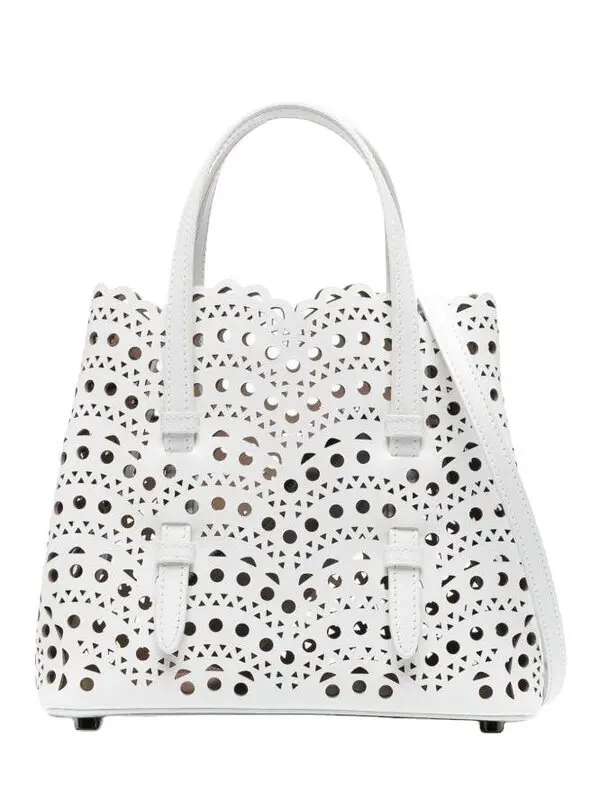 Alaïa Mina 20 Leather Handbag - White