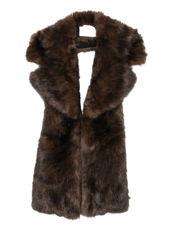 Apparis Mia Faux Fur Vest - Brown