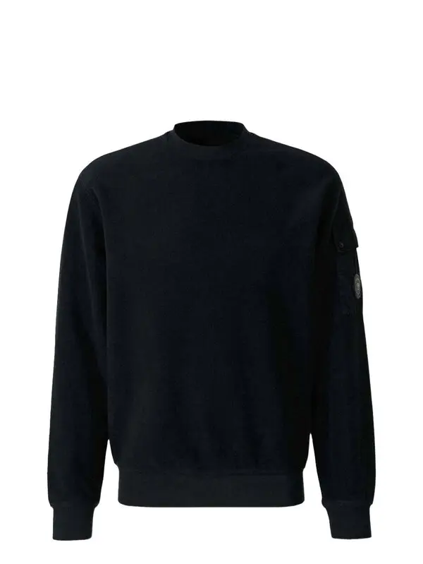 C.P. COMPANY Cotton Crewneck Sweatshirt With Utility Pocket - Black
