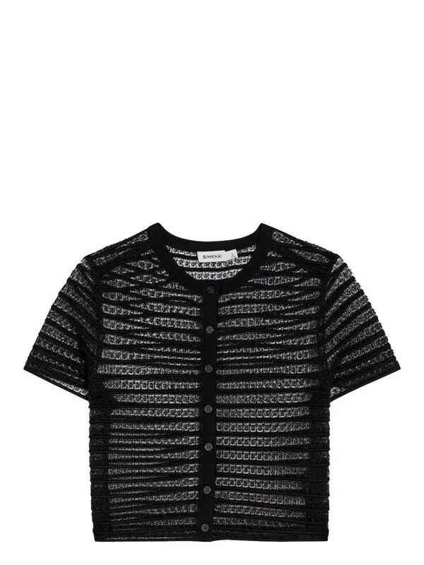 Simkhai Textured Lace Cropped Top - Black