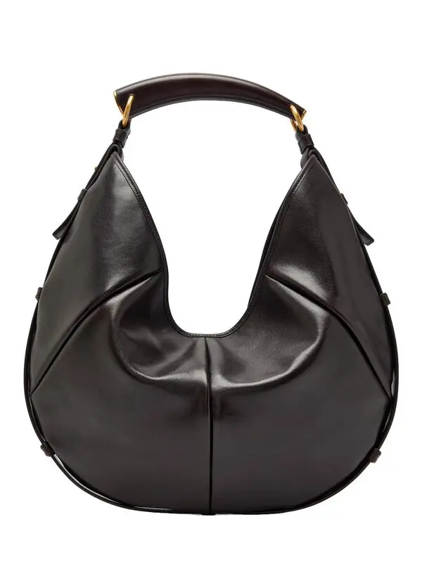 Saint Laurent Mombasa Medium Leather Shoulder Bag - Chocolate