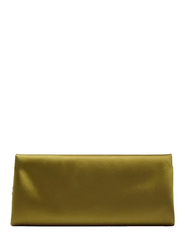 Saint Laurent Evening Satin Clutch - Khaki