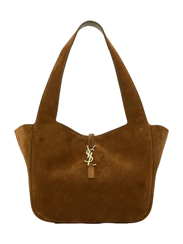 Saint Laurent Bea Suede Tote Bag - Tan