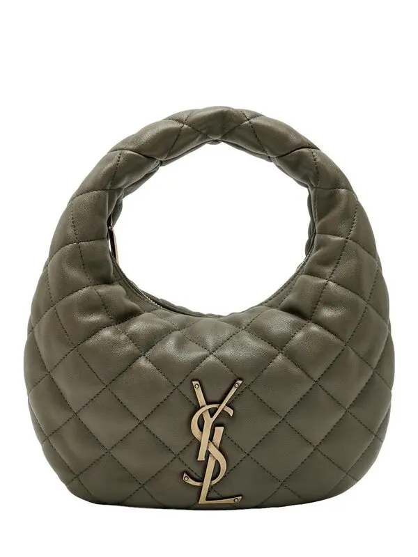 Saint Laurent Icare Mini Quilted Leather Top Handle Bag - Khaki