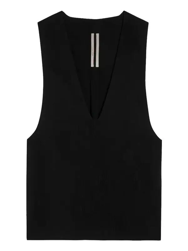 Rick Owens V-neck Sleeveless Sweater - Black