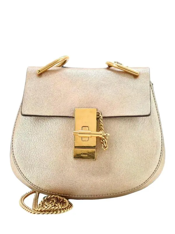 Chloé Drew Leather Mini Crossbody Bag - Gold