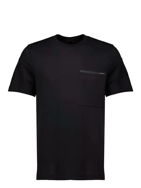 Moncler Cotton-jersey T-shirt With Chest Pocket - Black
