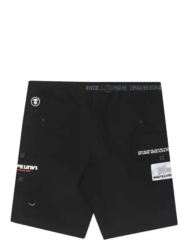 AAPE BY *A BATHING APE Moonface Belted Cargo Shorts - Black