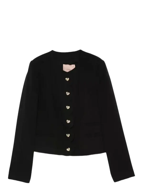 TWINSET Heart-button Scalloped Jacket - Black