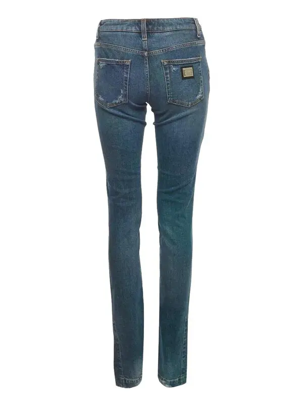 Dolce & Gabbana Distressed Slim-fit Jeans - Blue