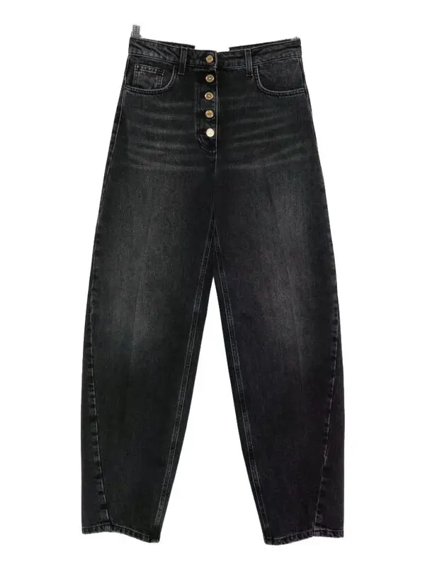 Elisabetta Franchi Button-up Faded Effect Jeans - Black
