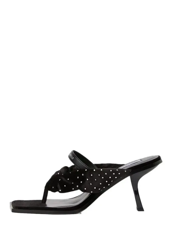 Karl Lagerfeld Crystal-embellished Ruched Sandals - Black
