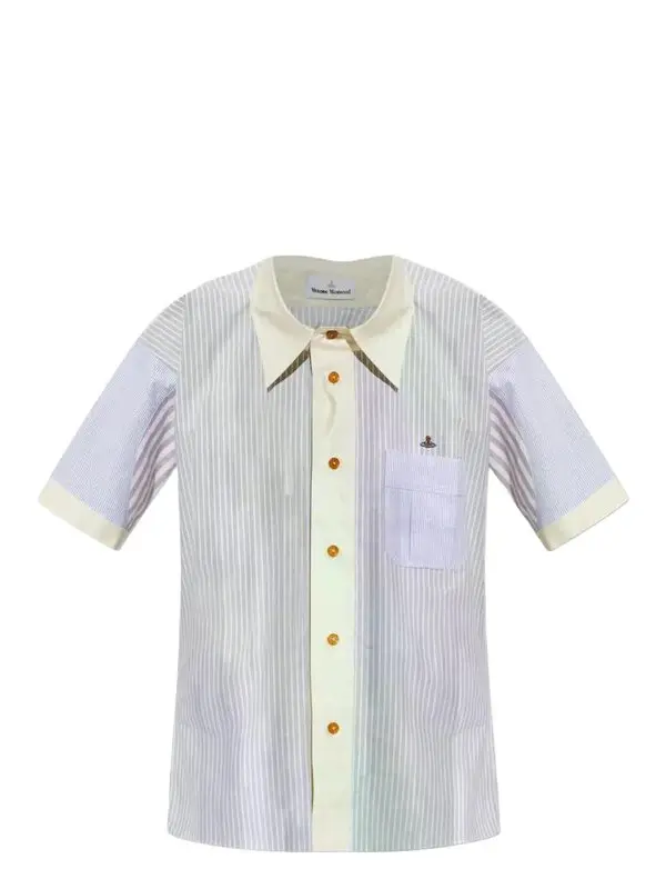 VIVIENNE WESTWOOD Striped Short-sleeve Shirt - Blue