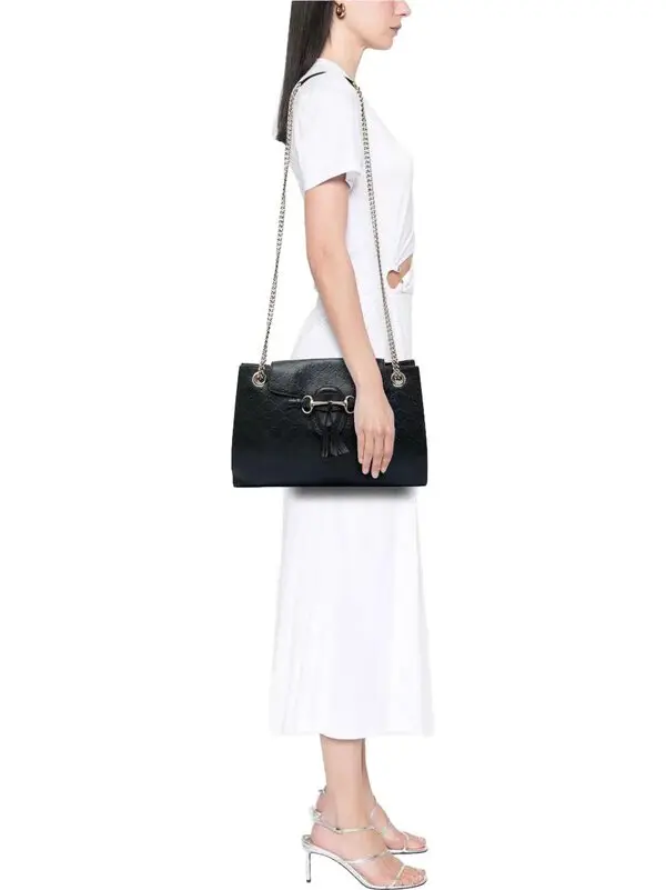 Gucci 2016-2026 Large Guccissima Emily Shoulder Bag - Black
