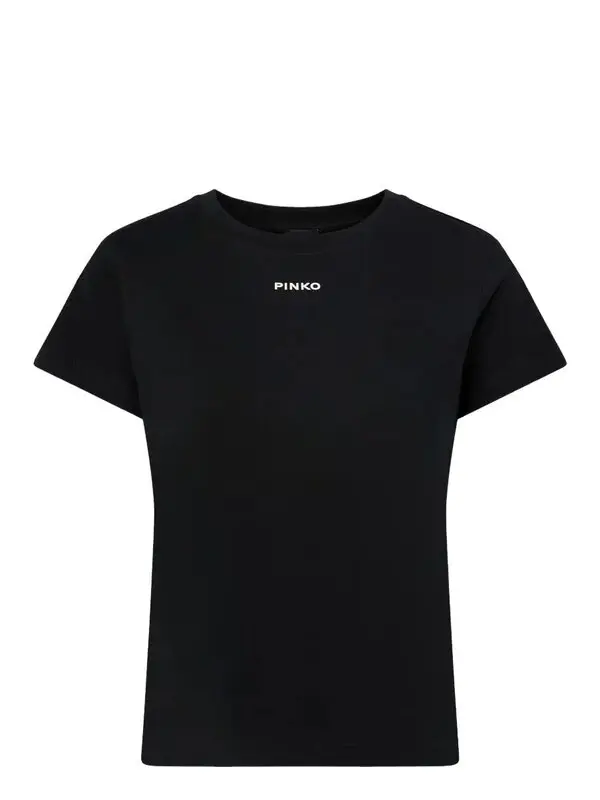 Pinko Logo Print Crewneck T-shirt - Black
