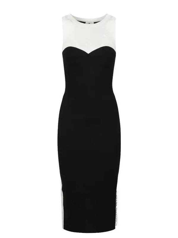 Elisabetta Franchi Sleeveless Sweetheart Neck Dress - Black