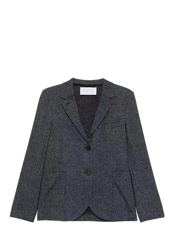 Harris Wharf London Single-breasted Herringbone Jacket - Grey