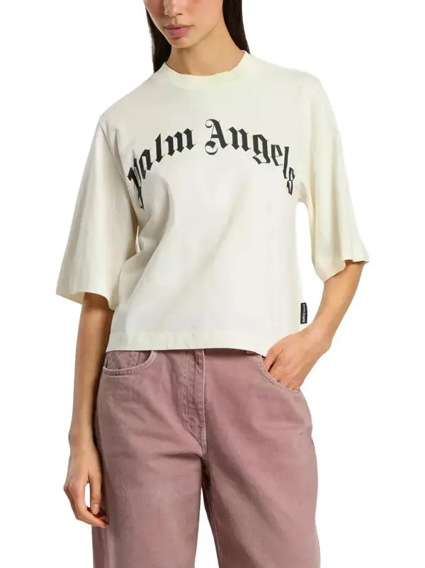 Palm Angels Logo-print Boxy T-shirt - Neutrals