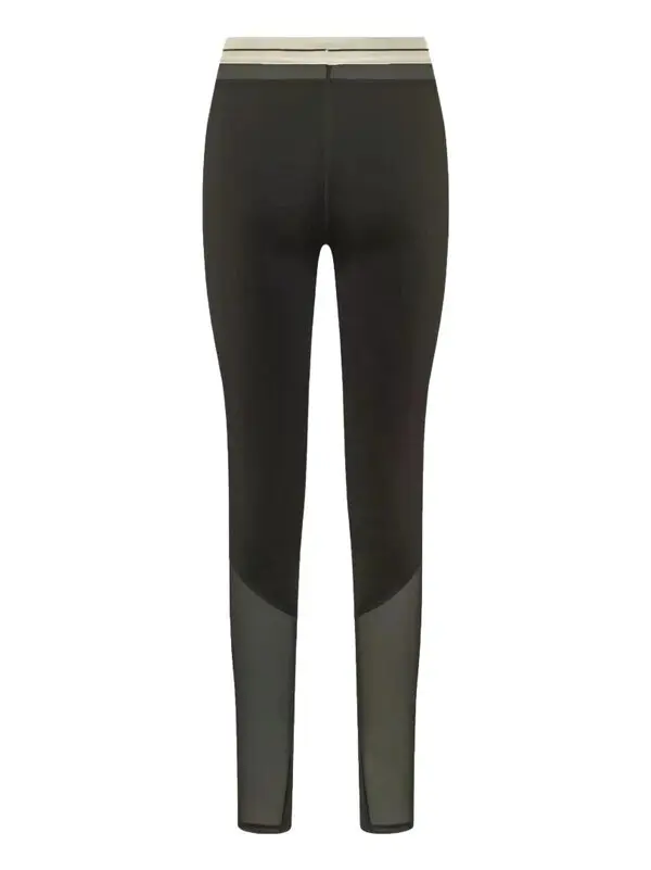 Palm Angels Logo-waistband Mesh-panel Leggings - Black