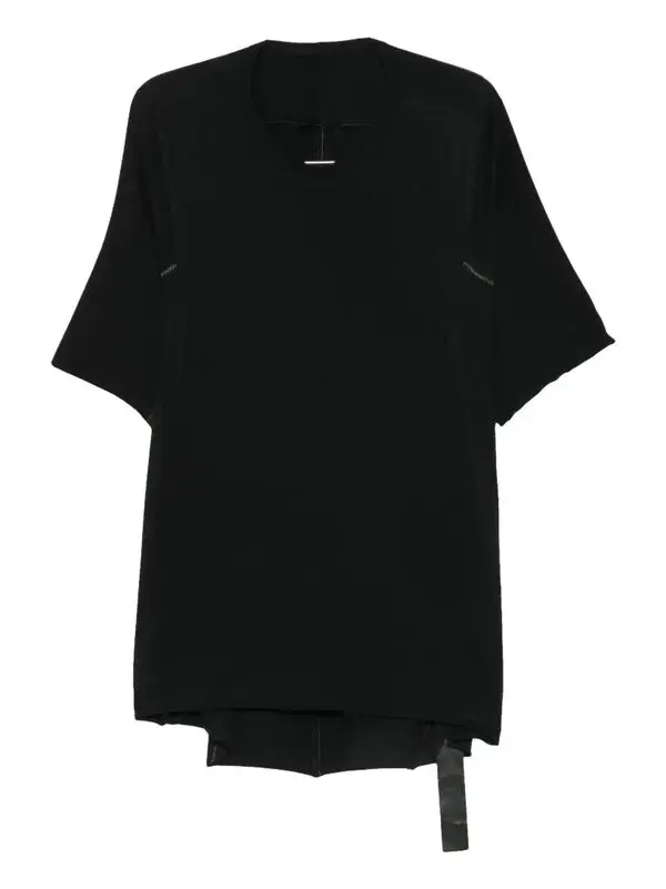 ISAAC SELLAM EXPERIENCE Exposed-seam Metal-staple T-shirt - Black