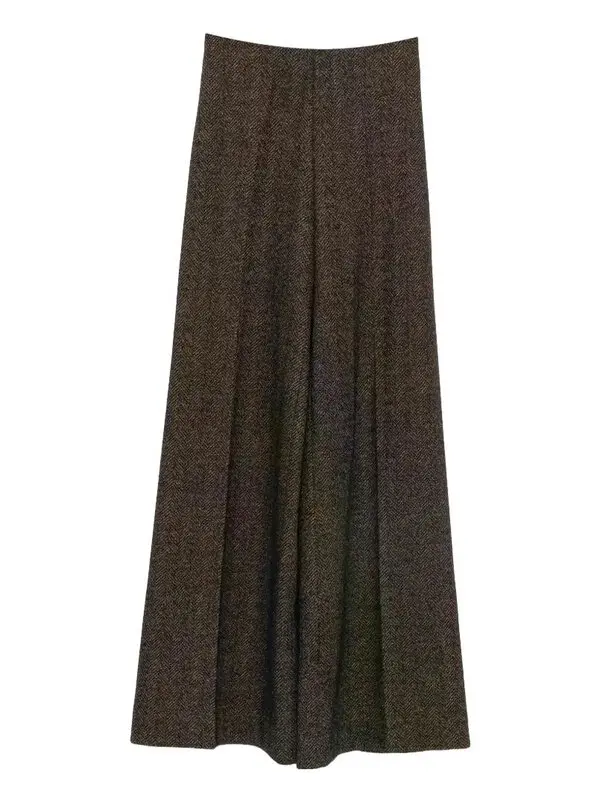 Harris Wharf London Herringbone Elasticated Waist Trousers - Brown