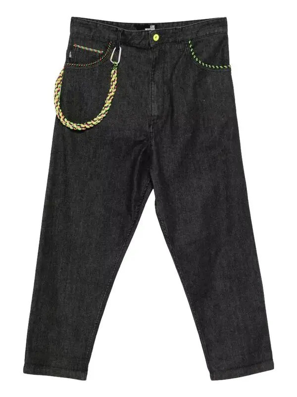 Moschino 2000s Braided-chain Jeans - Black