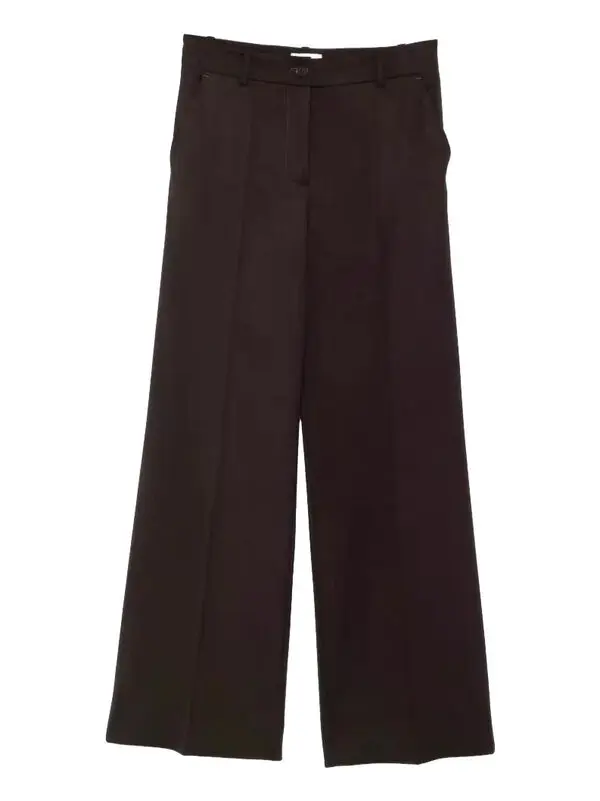 P.a.r.o.s.h Dark Pressed Crease Wide-leg Trousers - Brown