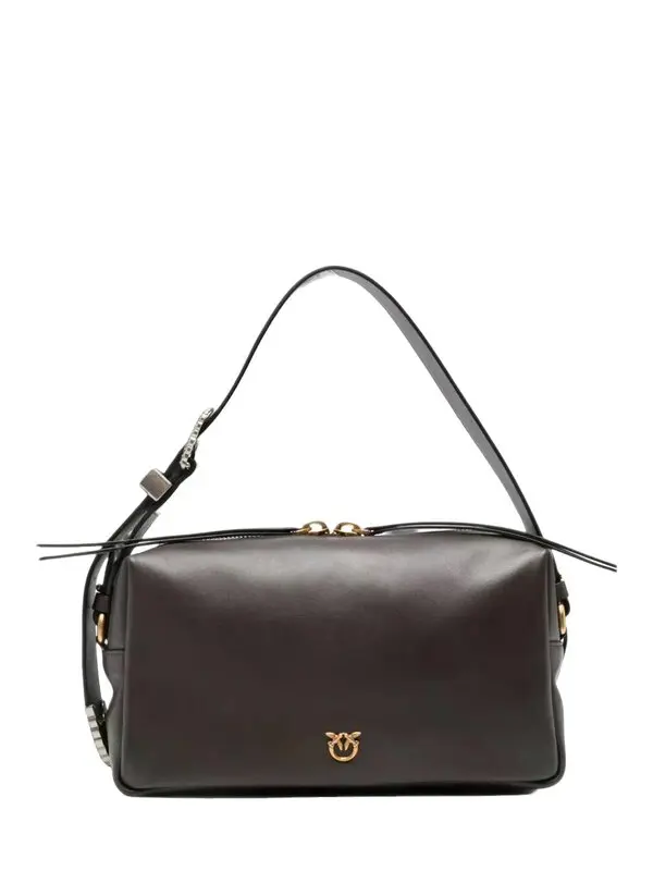Pinko Love Birds Leather Shoulder Bag - Brown