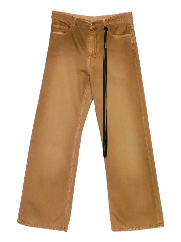 ANN DEMEULEMEESTER Wide-leg Trousers With Long Strap Detail - Brown