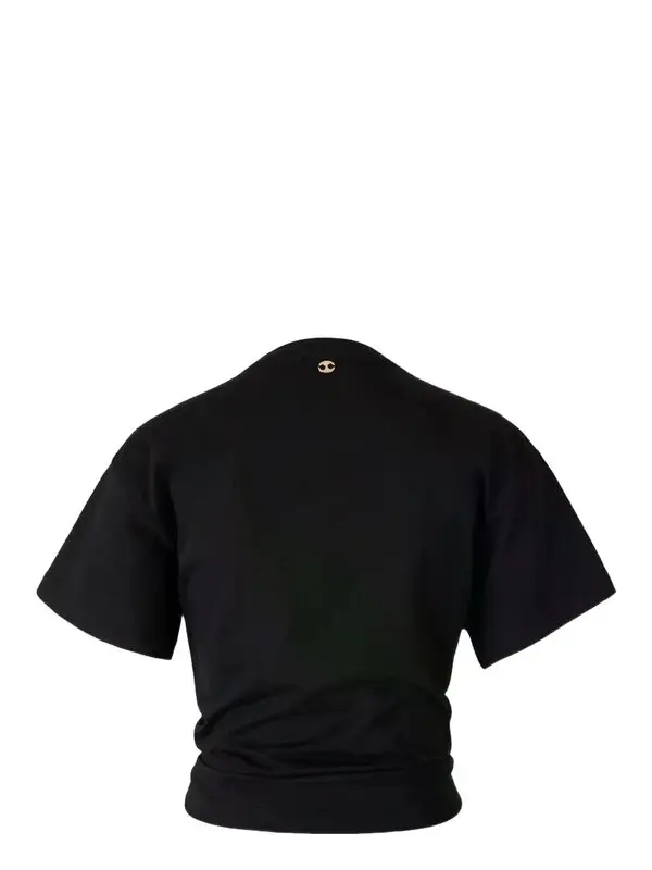 Rabanne T-shirt In Cotton With Signature Piercing Detail - Black