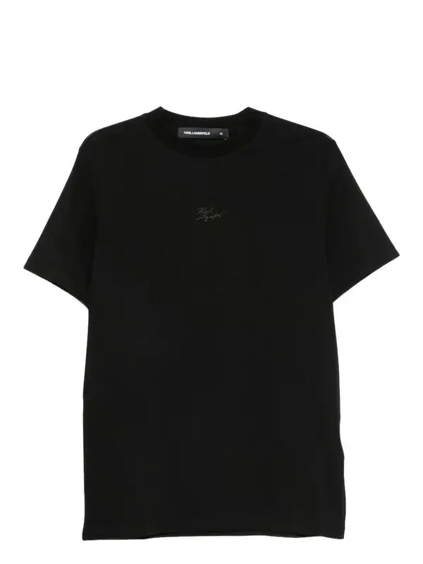 Karl Lagerfeld Logo-embroidered T-shirt - Black