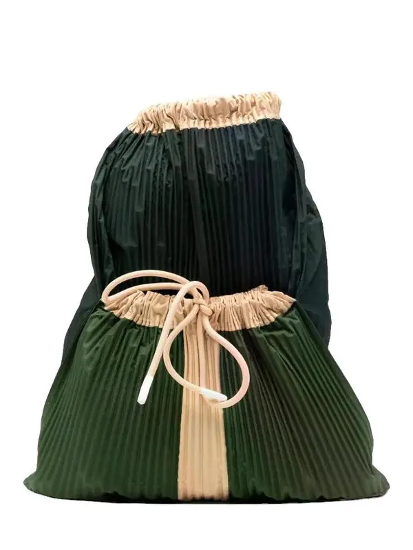MULTITUDES BAGS Cini Plissé-effect Drawstring Backpack - Green
