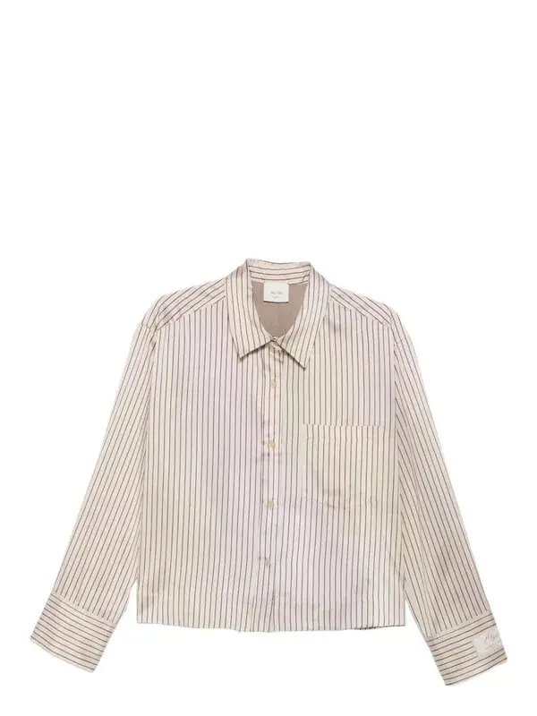 ALYSI Vertical Stripe Shirt - Neutrals