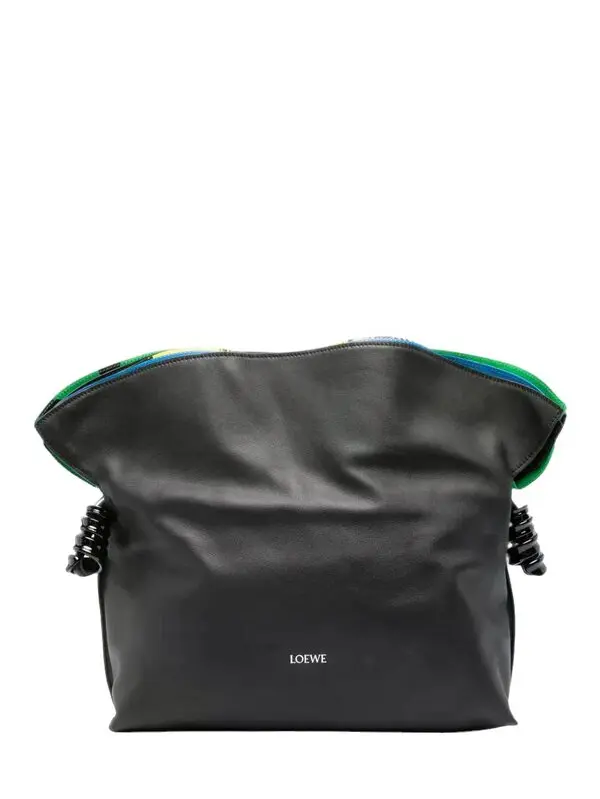Loewe Medium Millefeuille Flamenco Clutch In Nappa Calfskin - Black