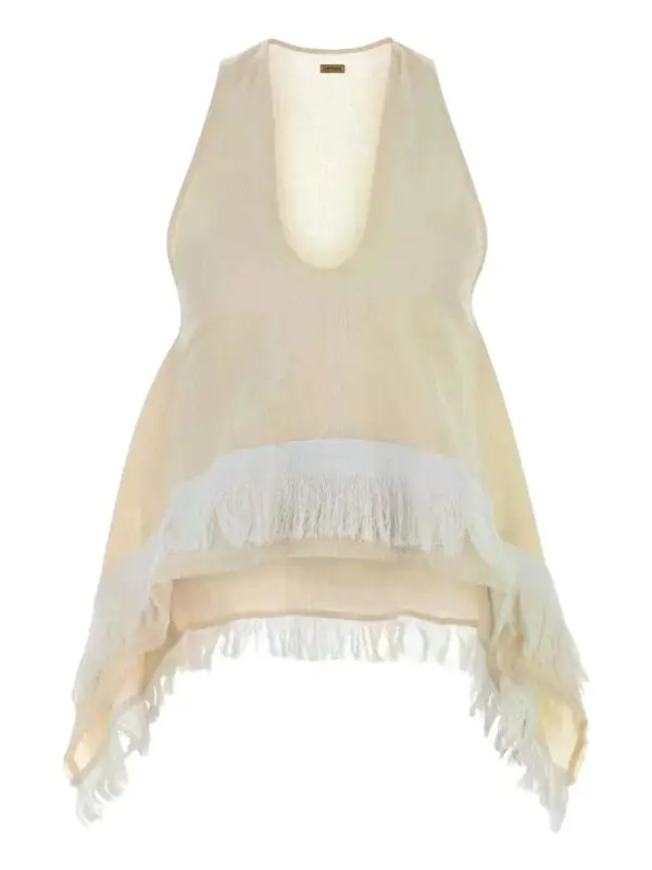 Caravana Anuk Fringe Trimmed Top - Neutrals