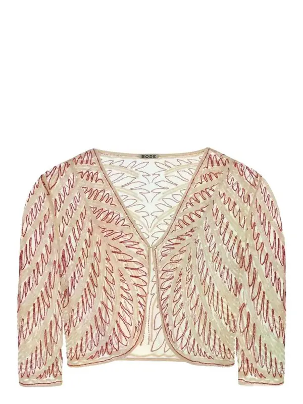 BODE Embellished Mesh Cardigan - Neutrals