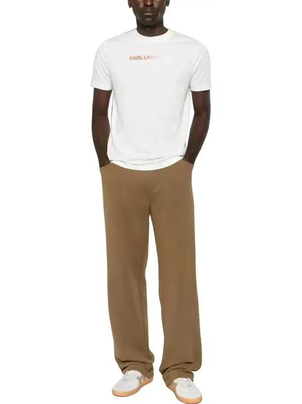 Karl Lagerfeld Logo-print Crew-neck T-shirt - Neutrals