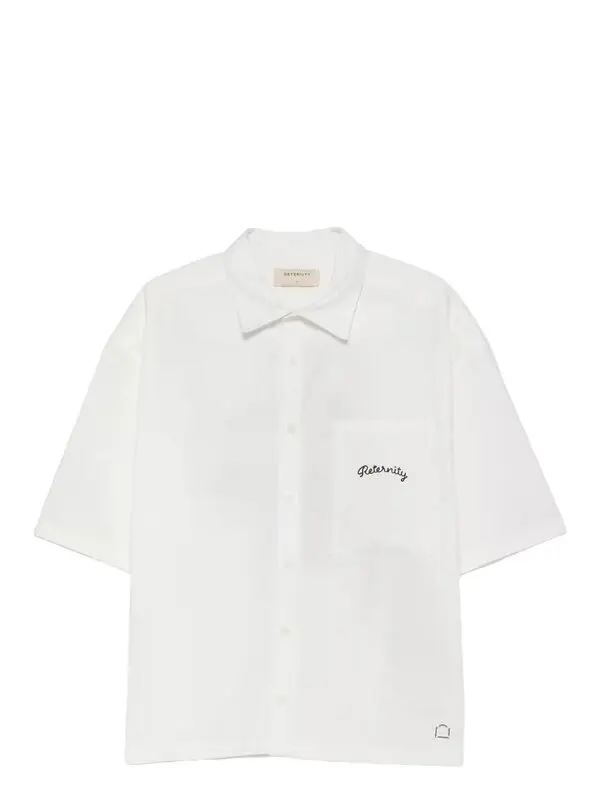 RETERNITY Logo-embroidered Short-sleeve Shirt - White