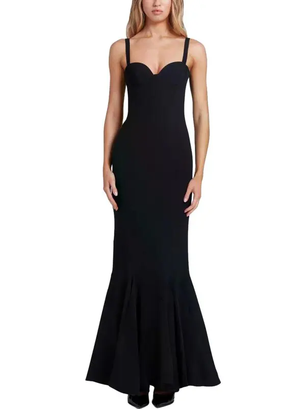 VIOLANTE NESSI Petrarca Sculpted Maxi Dress - Black
