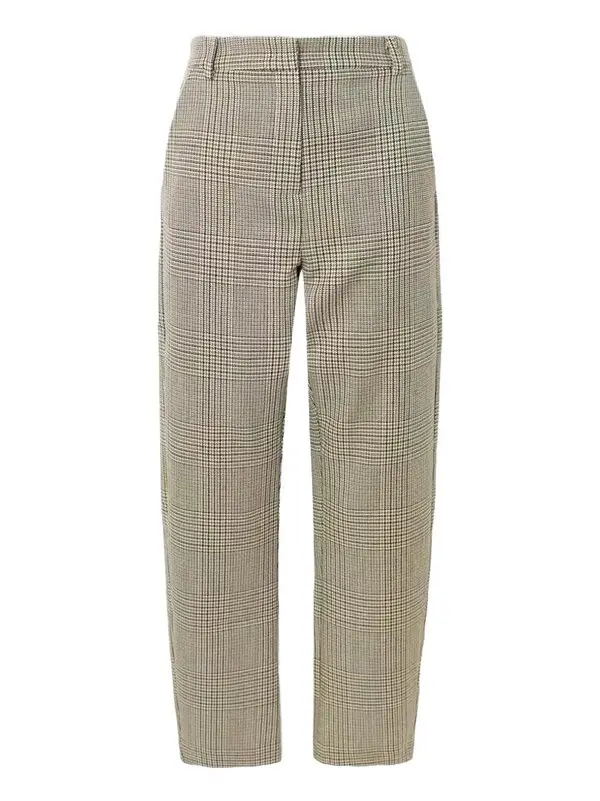VIOLANTE NESSI Houndstooth Wool Trousers - Neutrals